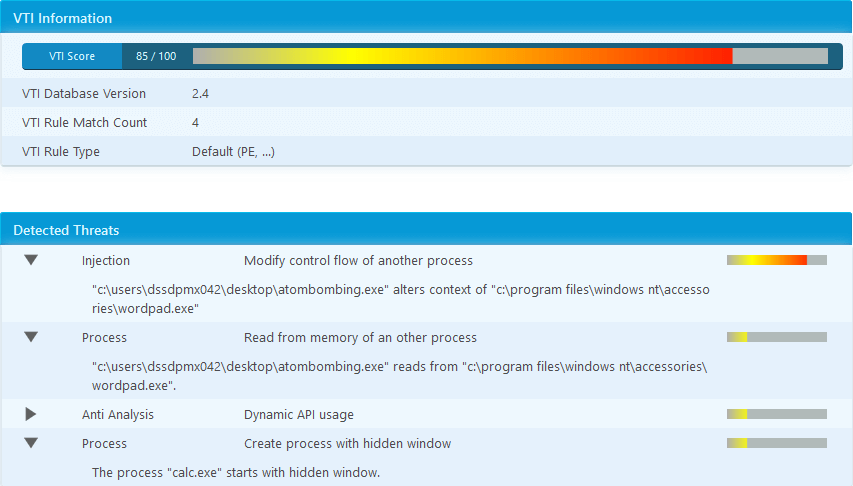 AtomBombing Evasion and Detection - VMRay