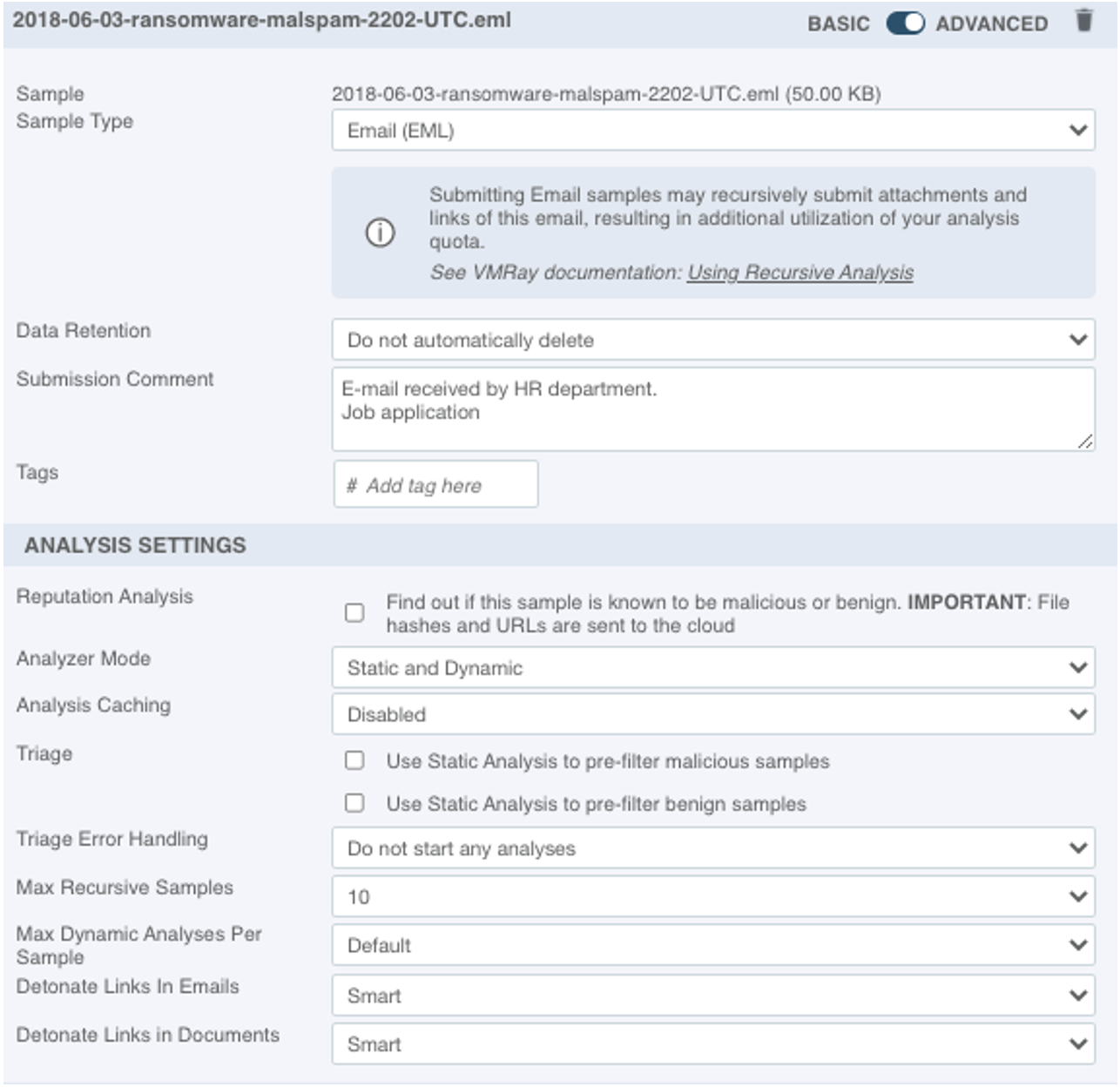 Using Vmray Analyzer For Initial Triage And Incident Response Vmray