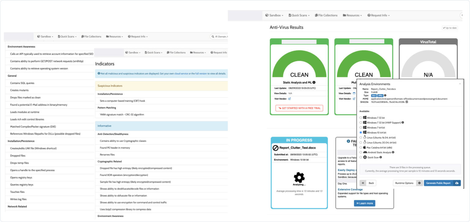 Chapter 09: Assessing sandbox efficacy The Report Clutter Test - VMRay